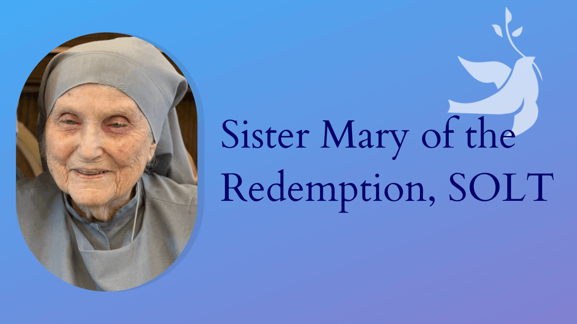 Sister Mary of the Redemption Mansfield, SOLT - SOAR! - Support Our ...